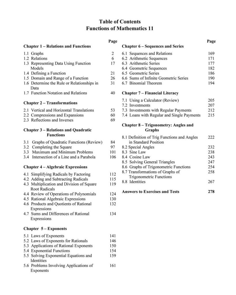 BC Math Grade 11 – Anchor Academic Services