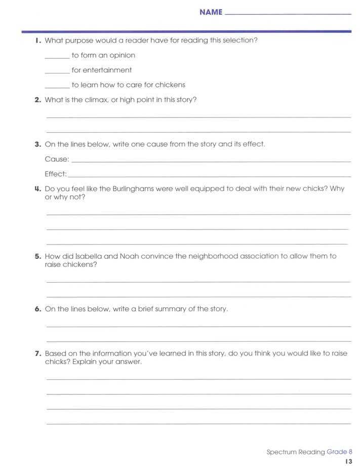 Spectrum Reading Grade 8 Anchor Academic Services