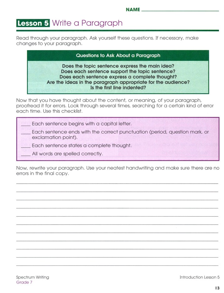 Spectrum Writing Grade 7 – Anchor Academic Services