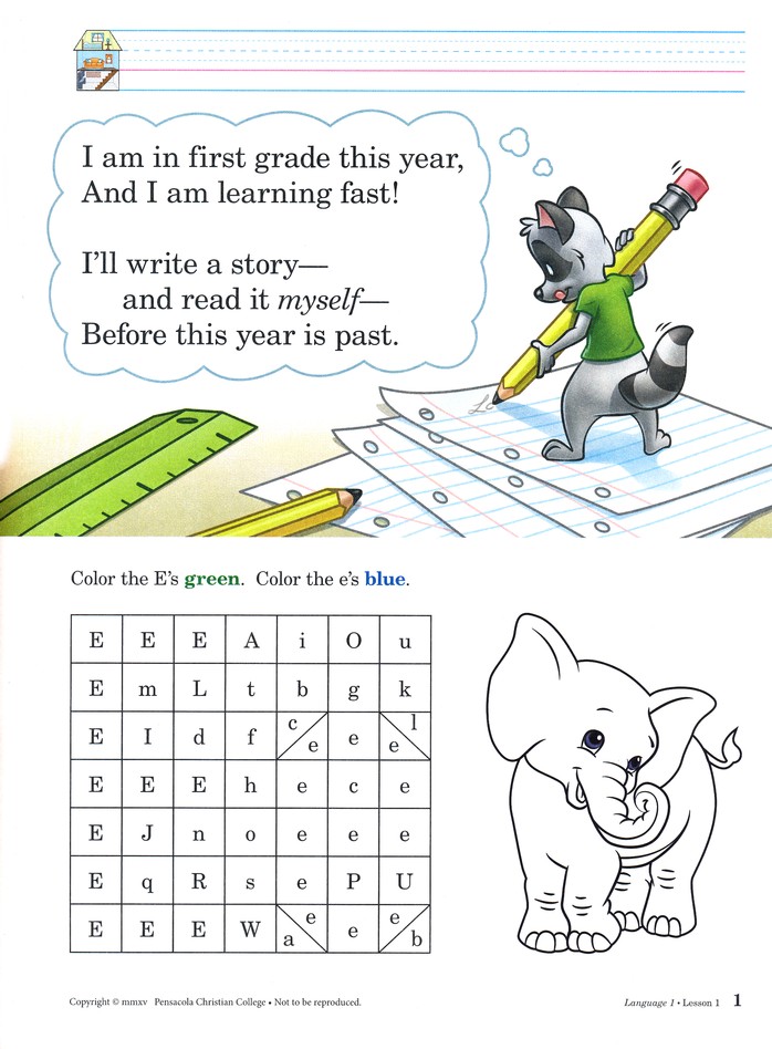 Abeka Language 1 Seatwork Text – Anchor Academic Services