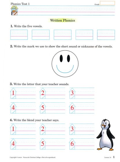 Abeka Letters and Sounds 1 Test Book – Anchor Academic Services